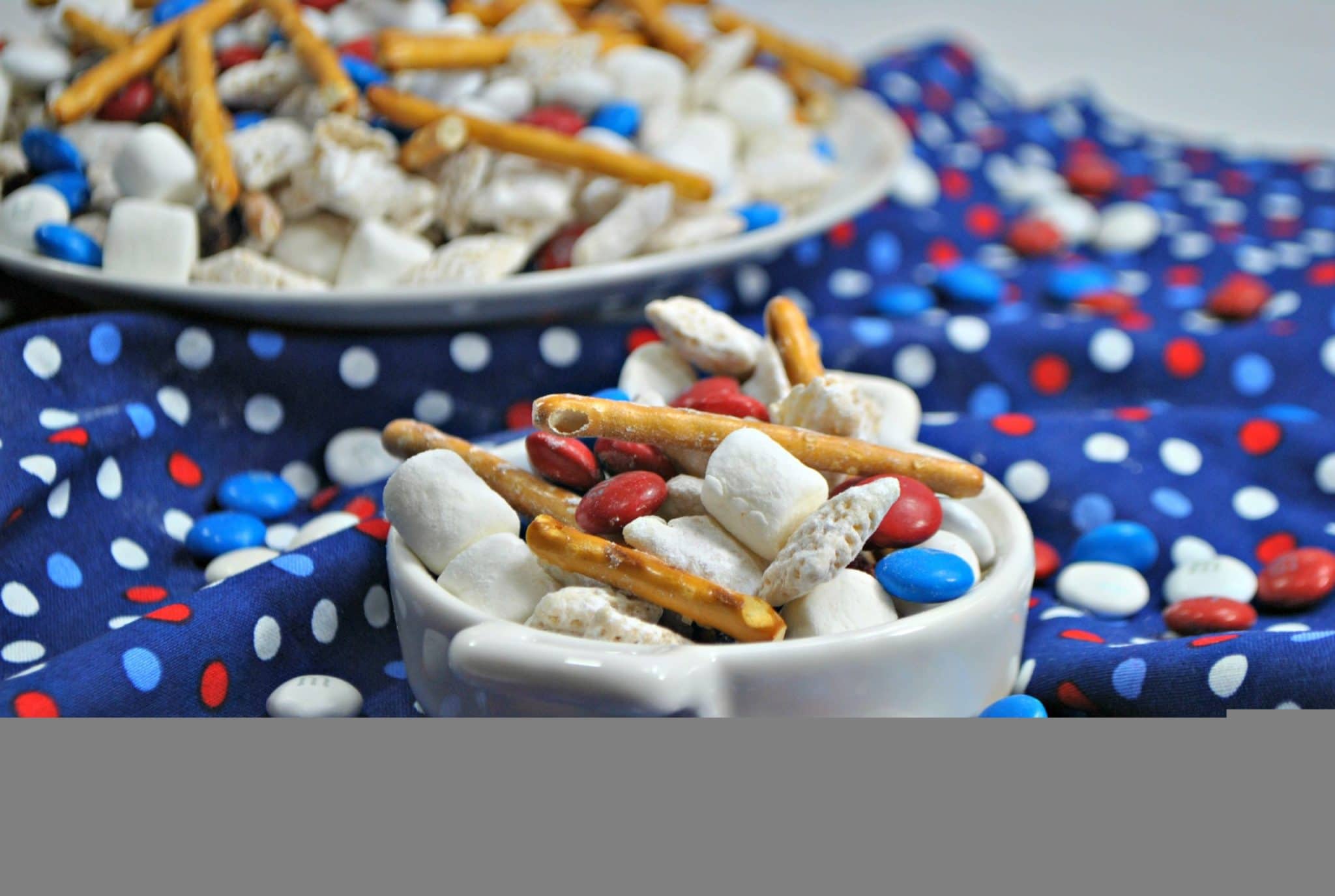 Patriotic Gluten-Free Muddy Buddy Chex Mix • Really, Are You Serious?