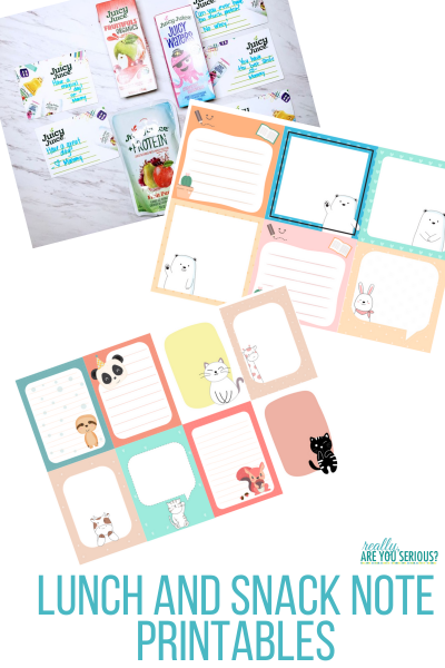 Lunch Notes and Snack Notes Your Kids Will Love with Free Printable ...